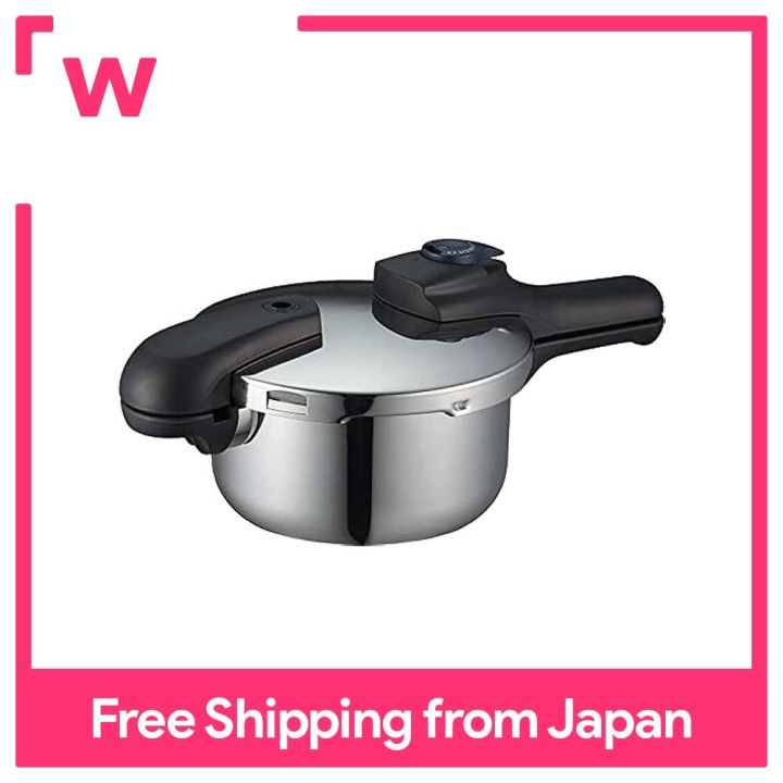 Pressure cooker 2.5L stainless steel, IH compatible, 3-layer bottom ...