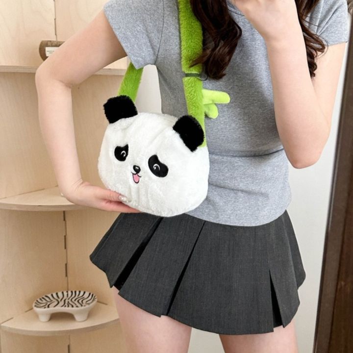 GHFT จุได้มาก กระเป๋าแพนด้าผ้ากำมะหยี่ น่ารักน่ารักๆ การ์ตูนลายการ์ตูน ...