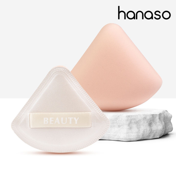 Hanaso 1 แถม 1 พัฟแต่งหน้า แป้งพัฟ Powder Puff 2 ชิ้น ทรงสามเหลี่ยม นุ่มสบาย จับสบายมือ | Lazada ...