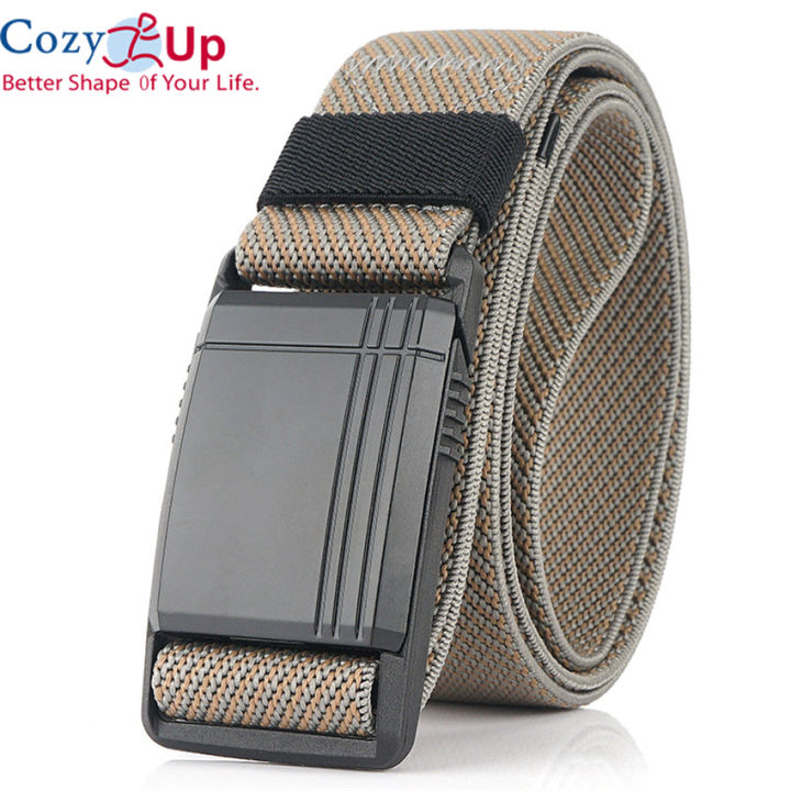 Cozy Up New Elastic Belt for Men Slide Metal Magnetic Buckle Adjustable Male Trousers Belts ...