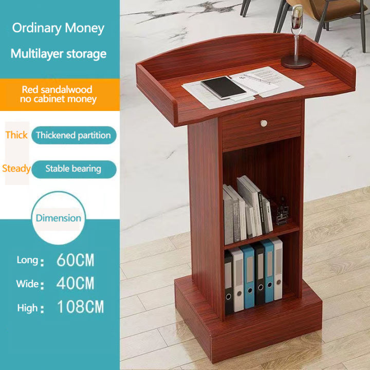 A LIN Simplicity Rostrum Conference Room Standing Platform table Oak is ...