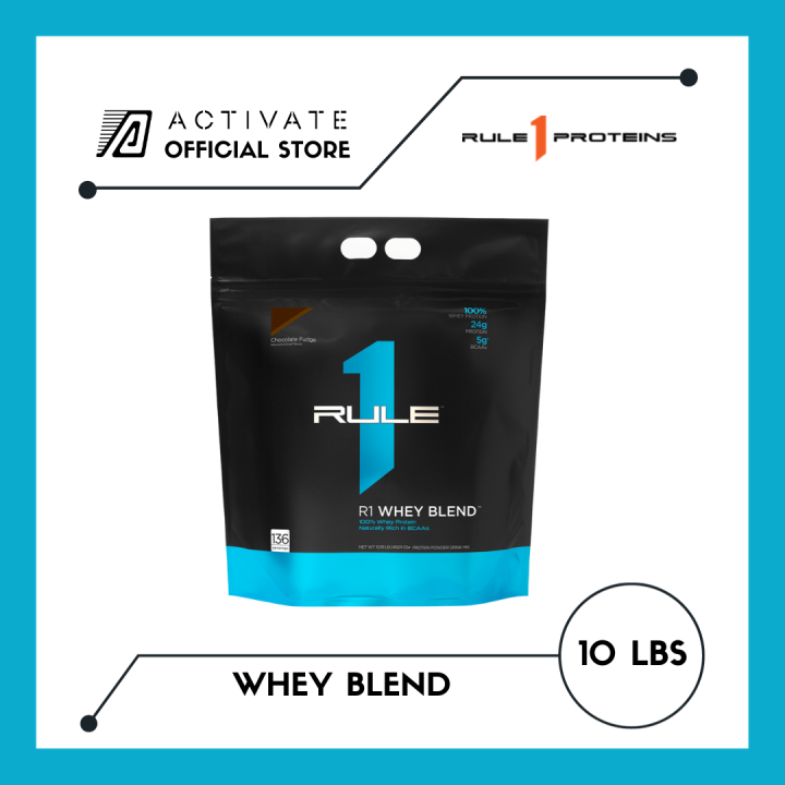 Rule 1 Whey Blend 10lbs- 136 servings, 24g of protein per serving ...