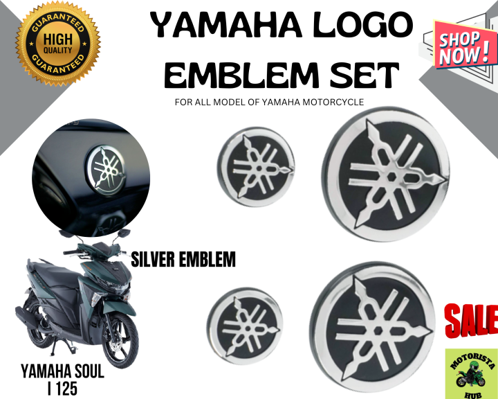 YAMAHA GENUINE PARTS LOGO EMBLEM FOR MIO SOUL i 125 | SILVER | 4PCS 1 ...