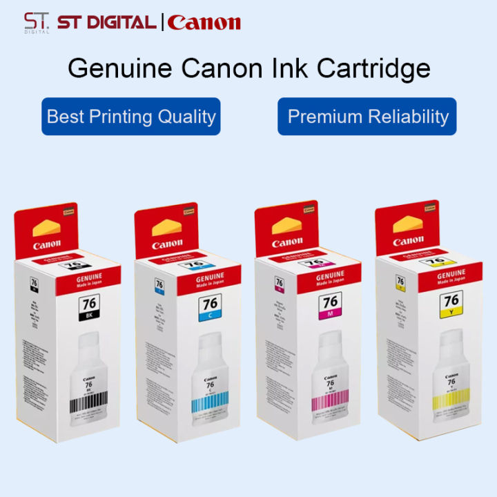 [Original] Canon 76 Pigment Black Cyan Magenta Yellow Refill Ink ...