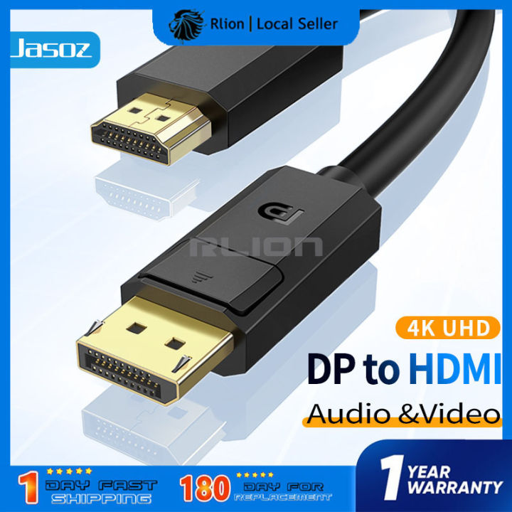 DP to HDMI Cable 4K DisplayPort Male To HDMI Male Audio and Video in ...