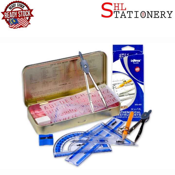 DOLPHIN Mathematical Instruments Set / 7.2Geometry Set DOL-603 | Lazada