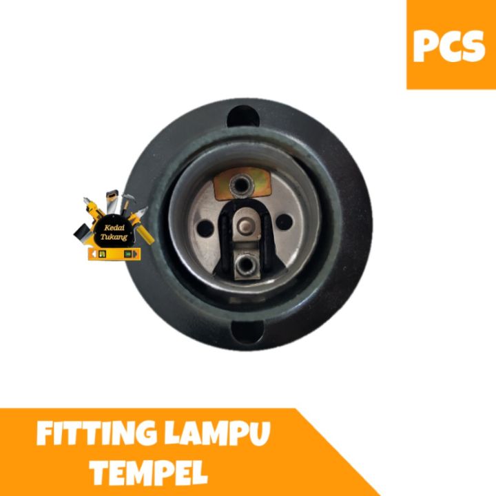 KEDAI TUKANG - Fitting Lampu Tempel Plafon Bulat Hitam 2A 250V / Rumah ...