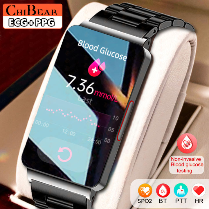 2023ใหม่เครื่องวัดระดับน้ำตาลในเลือดสมาร์ทนาฬิกาผู้ชายผู้หญิง ECG PPG ...