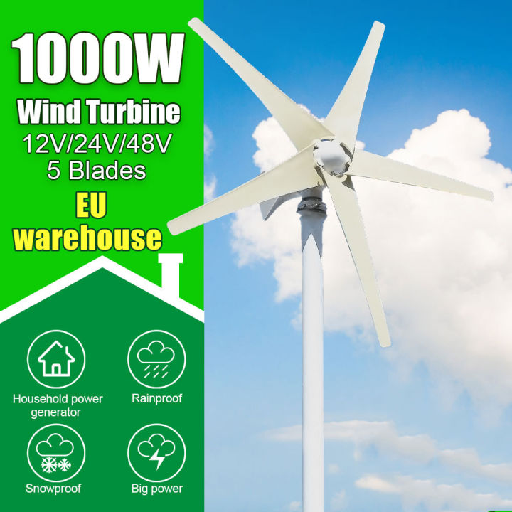 High-quality 1000W 5 Blades 12V 24V 48V Free Energy Windmill Wind Power ...
