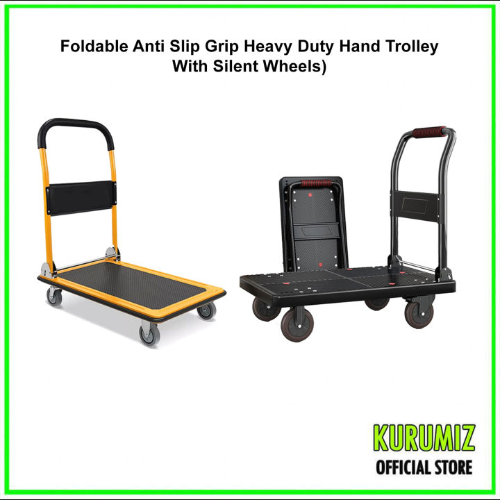 Foldable Anti Slip Grip Heavy Duty Hand Trolley With Silent Wheels ...