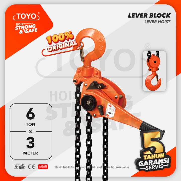 TOYO Lever Block / Lever Hoist 6 Ton x 3 Meter | Lazada Indonesia