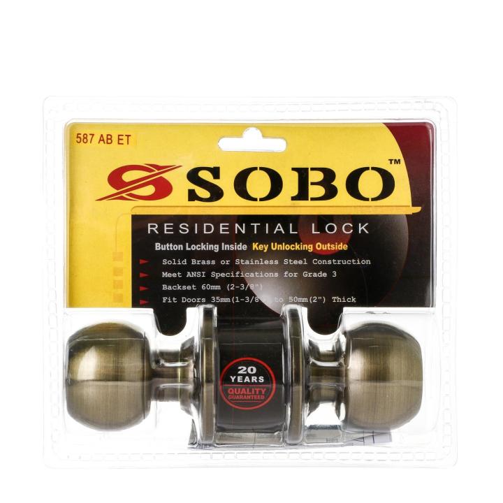 Sobo Antique Brass Entrance Doorknob Lock Set | Lazada PH