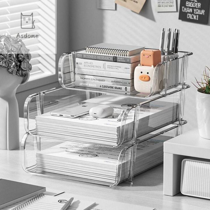 ASDOME INS Style File Storage Tray Durable Stackable Desktop Organizer ...