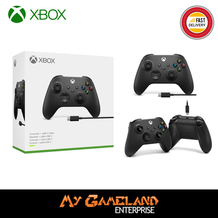Xbox Wireless Controller Black + USB Cable For PC / Xbox One / Series X ...