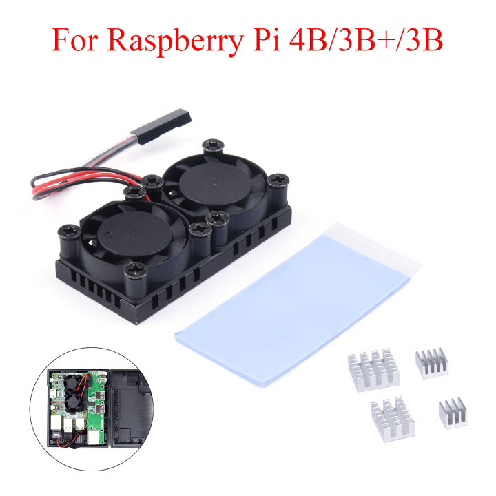 Raspberry Pi 4 Model B Cooling Dual Fan Kit With Heat Sink Double ...