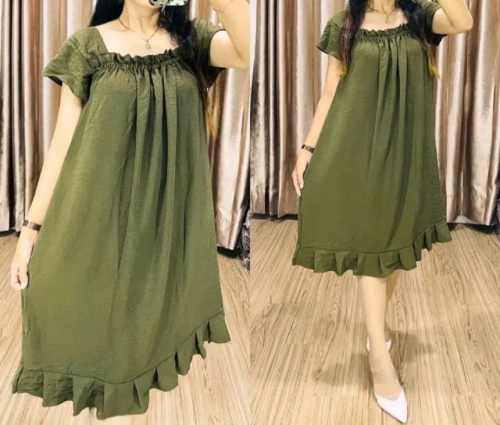 Dres Laura/ Daster Fuji Korean Style/ Dres wanita remaja jumbo Kekinian ...