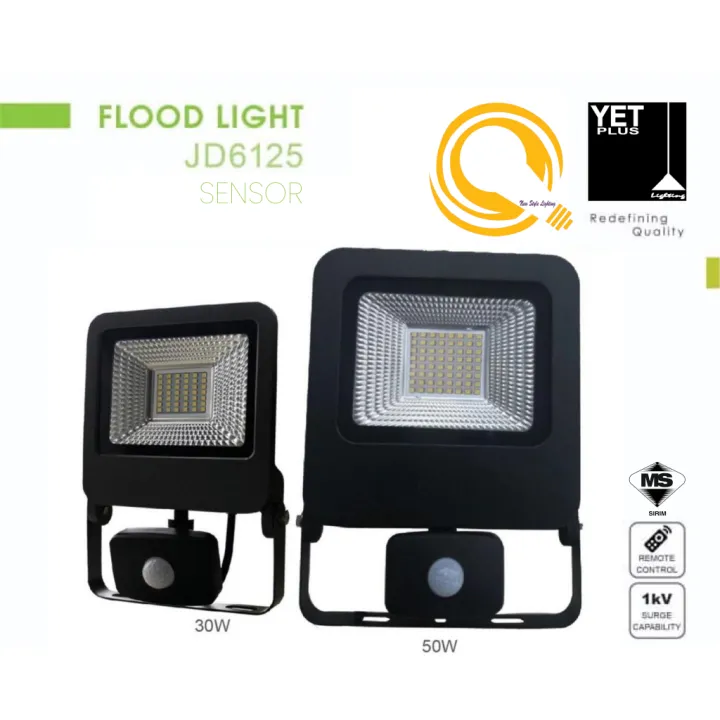 YETPlus JD6125 Body Motion Sensor 50W LED Outdoor Spotlight / Flood ...