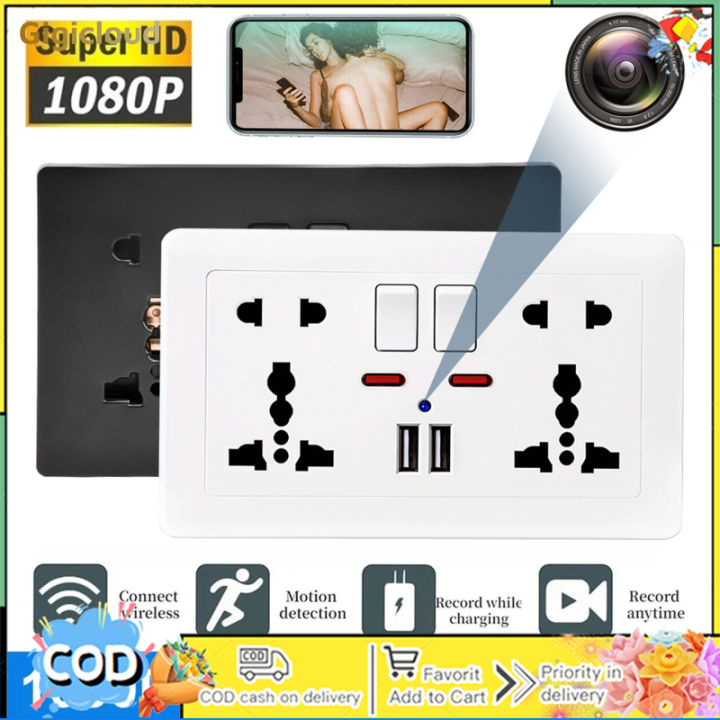 Hd 1080p Wall Outlet Camera Wifi Remote Monitoring Night Vision Motion ...