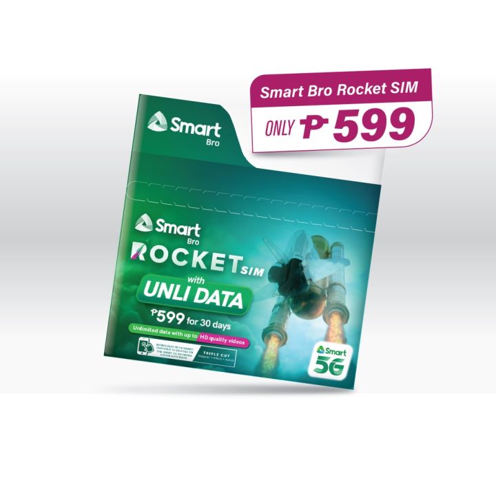 SmartBro Rocket SIM with 30 Days Unli Data | Lazada PH