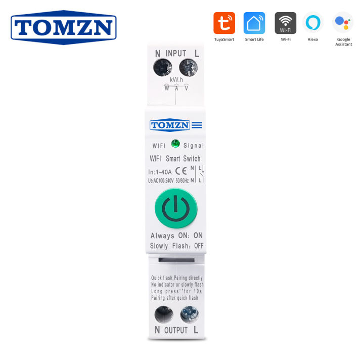 40A Single Phase WIFI Smart Switch Energy Meter Kwh Metering Monitoring ...