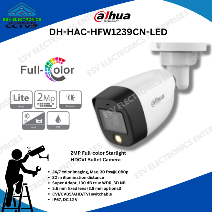 DAHUA DH-HAC-HFW1239CN-LED 2MP Full-color HDCVI Bullet CCTV Camera ... DAHUA DH-HAC-HFW1239CN-LED 2MP Full-color HDCVI Bullet CCTV Camera ...