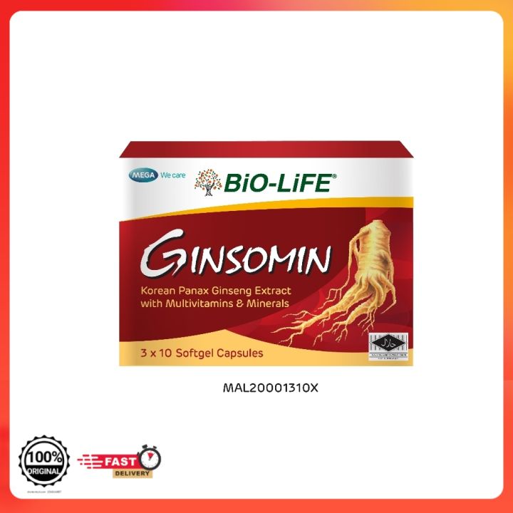 BiO-LiFE Ginsomin Korean Panax Ginseng Extract With Multivitamins with ...
