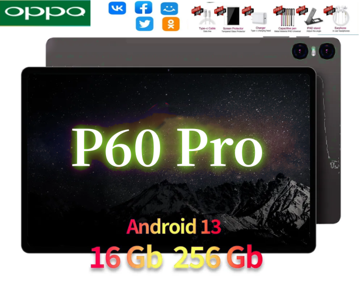 Komputer Tablet Asli Galaxy Tab P60 Pro [16GB+256GB] Android13 11.5 ...