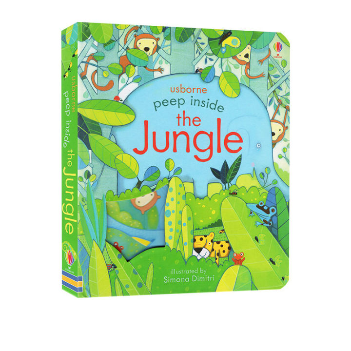 Original English picture book peep inside the jungle cardboard flipping ...