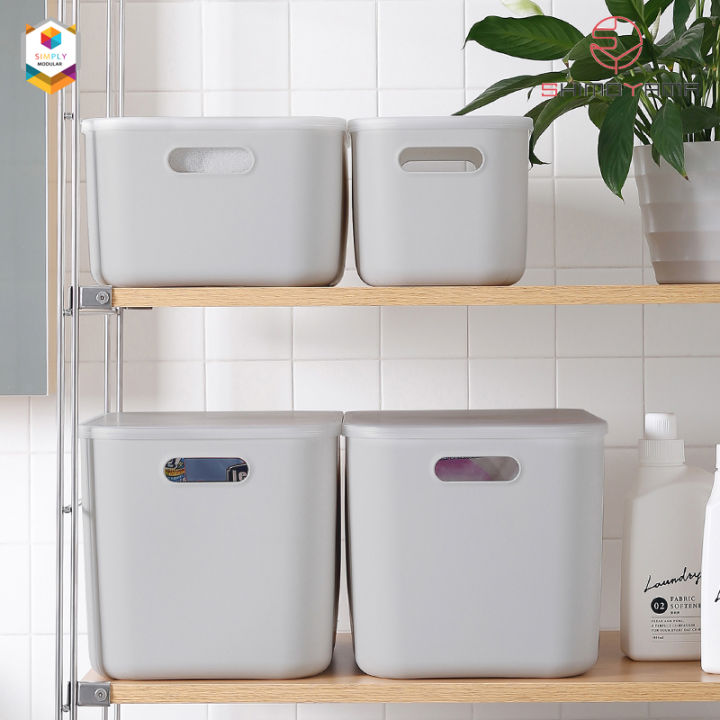 Shimoyama Muji Style Small Gray Deep Storage Box with Lid - Size B ...