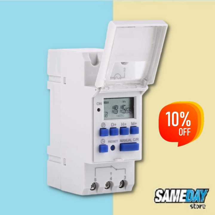 Digital Timer Mcb Box Switch Programmable 220v Din Rail On Off Lampu