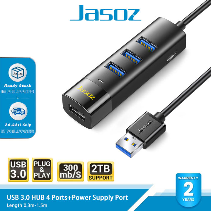 Jasoz USB Extension HUB 4 Port USB 3.0 Adapter USB Splitter High Speed ...