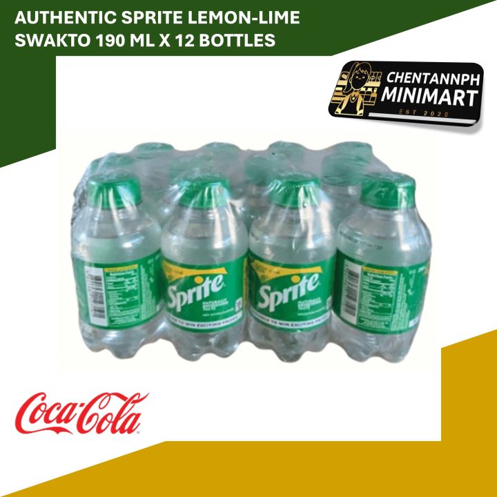 1 PACK - Authentic Cola cola SPRITE Lemon-Lime Swakto Softdrinks Beverages Soda 190 ml X 12 ...