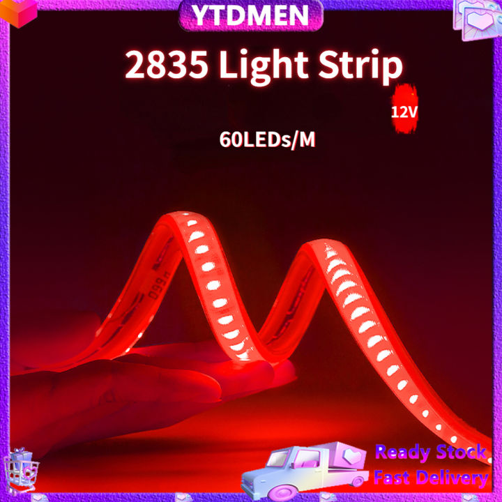 YTDMEN SMD 5050 DC 12V LED Light Strip Red Waterproof 60LED /m DIY Lights for Outdoor Decorative ...