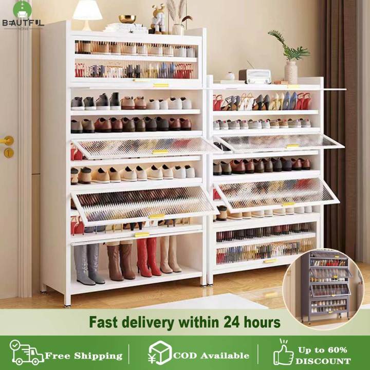 Hot-selling steel shoe cabinet thickened large capacity shoe rack ...