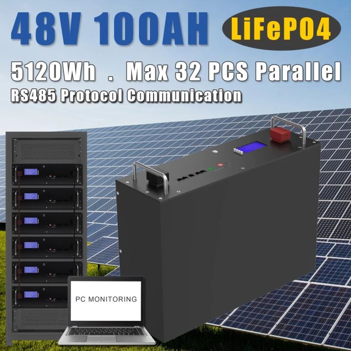 48V 100Ah 51.2V 200AH 280AH 5KW 10KW Lifepo4 Battery Pack 6000 Cycles CAN RS485 RS232 Solar ...