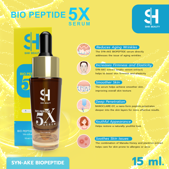SHIK BEAUTY Bio Peptide 5X Serum – Advanced Anti-Aging Powerhouse Reveal Youthful Radiance with ...