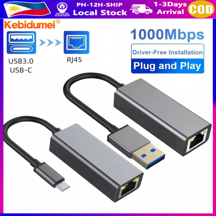 (local delivery) Kebidumei USB 3.0 to Ethernet Network Card Aluminum ...