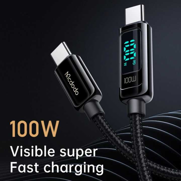 💯Original MCDODO CA-8820 100W USB-C to USB-C with Digital Display Fast Charge Cable 100W PD Fast ...