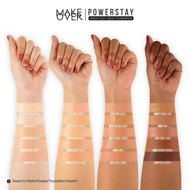 MAKE OVER POWERSTAY 24H Weightless Liquid Foundation - High coverage ...