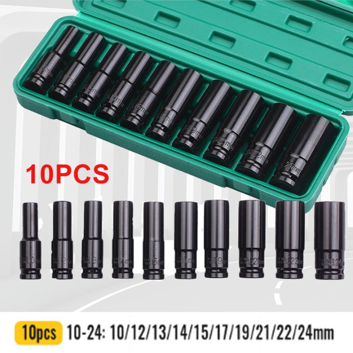 reazashop Impact Wrench Socket 10 pcs Set 1/2'' Electric Power Tool Hex ...