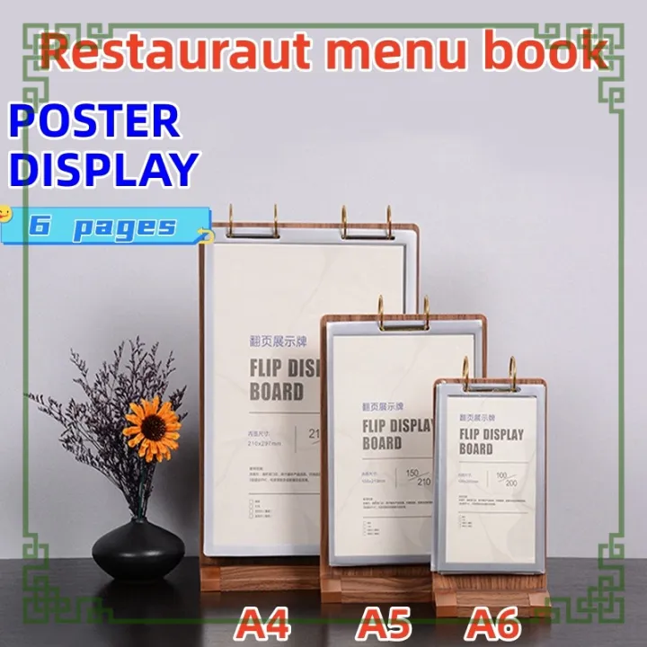 A4 A5 A6 Restaurant Menu Board Display leaves advertisement menu sign ...
