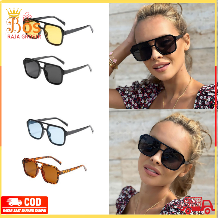 Kacamata Hitam Korea Wanita KC010 Kacamata Retro Klasik Frame Besar ...