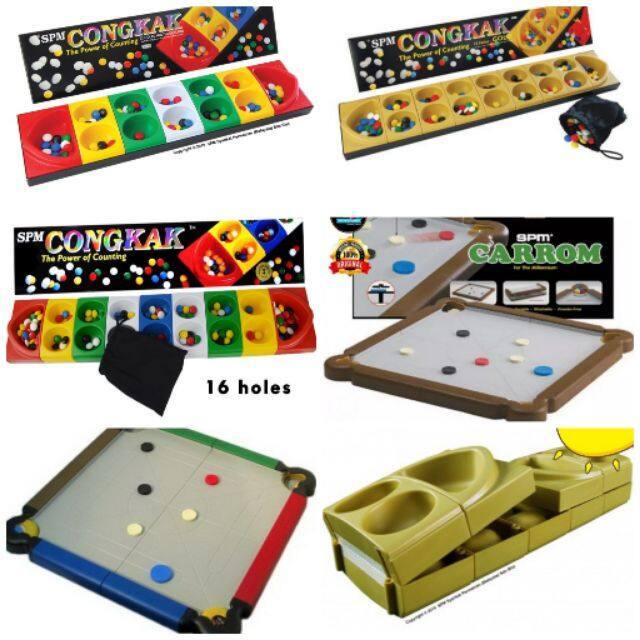 SPM Boardgames- Carrom board Congkak Junior 12 holes 16 holes Foldable ...