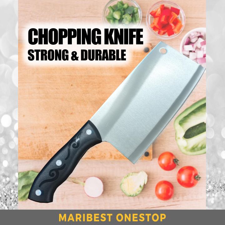 PP BLACK HANDLE CHOPPING KNIFE STAINLESS STEEL KITCHEN HOUSEHOLD BONE ...