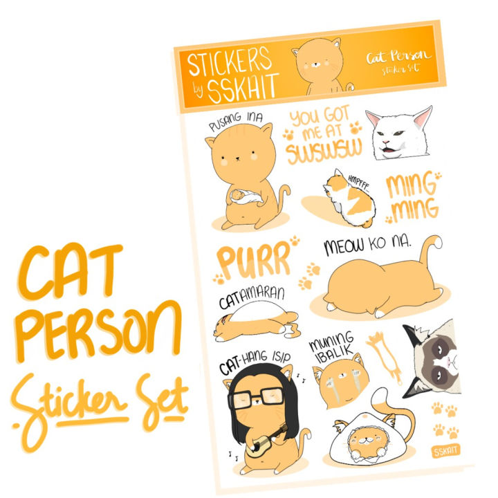 SSKAIT Cat person Journal Sticker sheet | Lazada PH