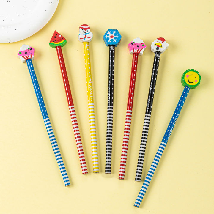 High Quality Pencils With Topper Eraser Wood Animal Eraser Pencils Back ...