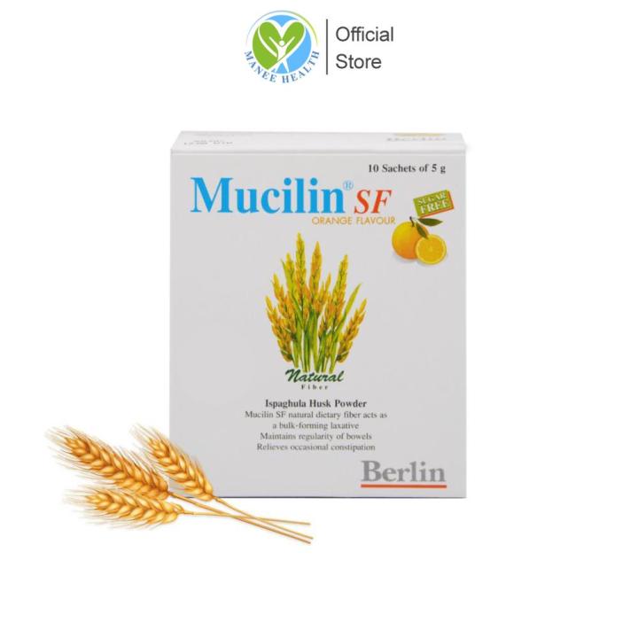 Mucilin Natural Fiber SF Sugar free รสส้ม (1 กล่อง 10 ซอง) มิวซิลินไฟ ...