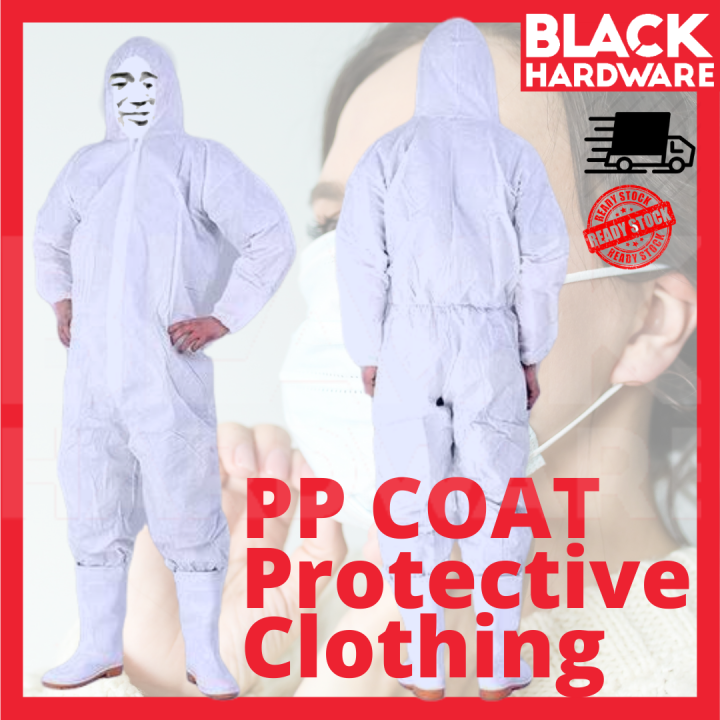 BLACK HARDWARE Non Woven Industry Protective Clothing Disposable Baju ...