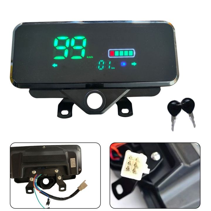 Electric Bike LCD Display 6-pin Interface Motor Speedmeter Screen For ...
