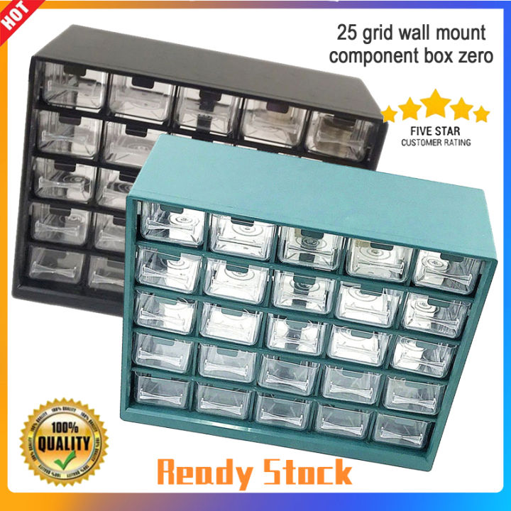 2วัน 🚀คลังสินค้าท้องถิ่น🚀25ช่องชิ้นส่วนลิ้นชักกล่องติดผนังอะไหล่ ...